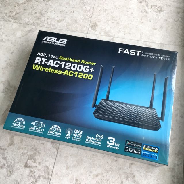 ASUS 802.11ac Dual-Band Router RT-AC1200G+ Wireless-AC1200 (BRAND NEW ...