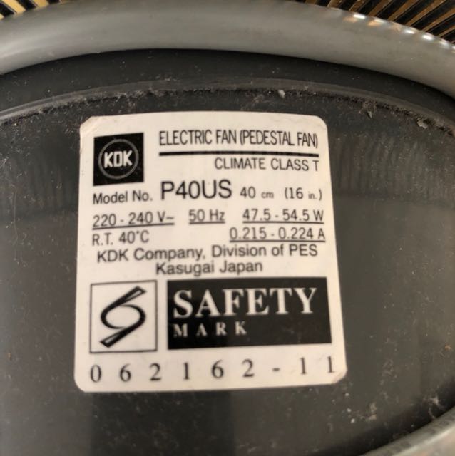 KDK Stand fan w gold blades, TV & Home Appliances, Kitchen Appliances ...