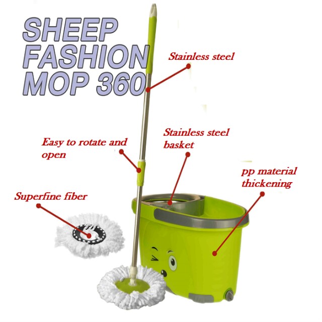 Sheep Spin Mop with Spin Dry Bucket, Health & Nutrition, Assistive ...
