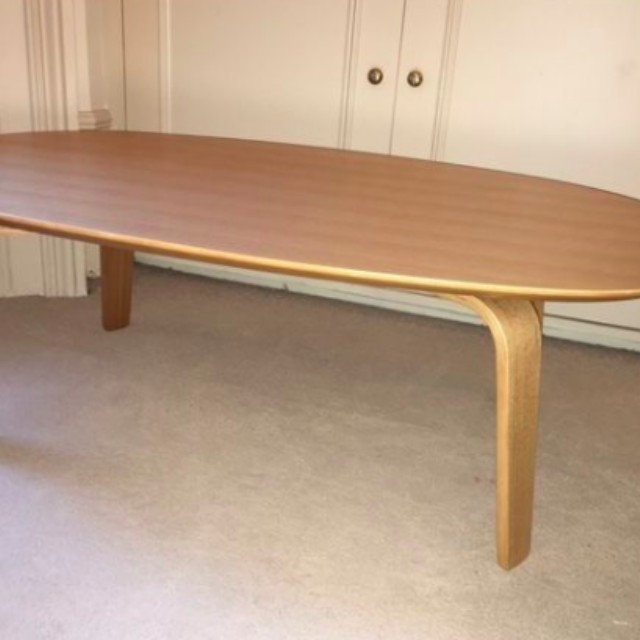 Muji ash wood oval coffee table, Furniture & Home Living, Furniture ...