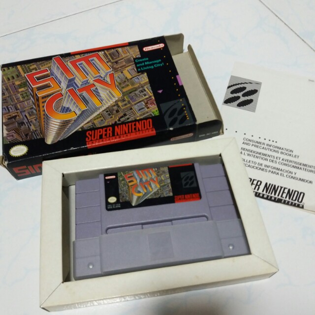 SIM city snes game cib, Video Gaming, Video Games, PlayStation on Carousell