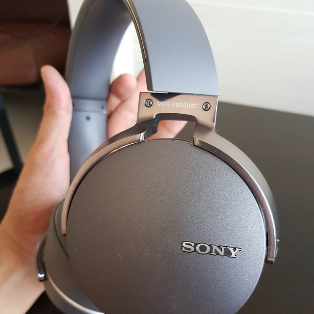 Sony grey MDR-XB950BT bluetooth wireless headphones, Audio, Headphones & Headsets on Carousell