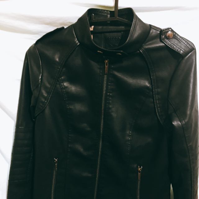 Freego Leather Biker Jacket, Women's Fashion, Coats, Jackets and ...