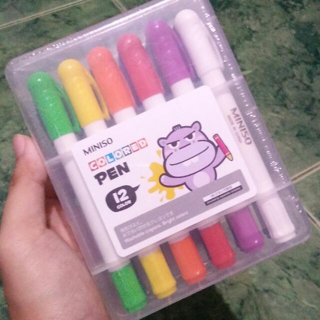 MINISO Colored Pen 12pcs, Hobbies & Toys, Stationary & Craft, Craft ...