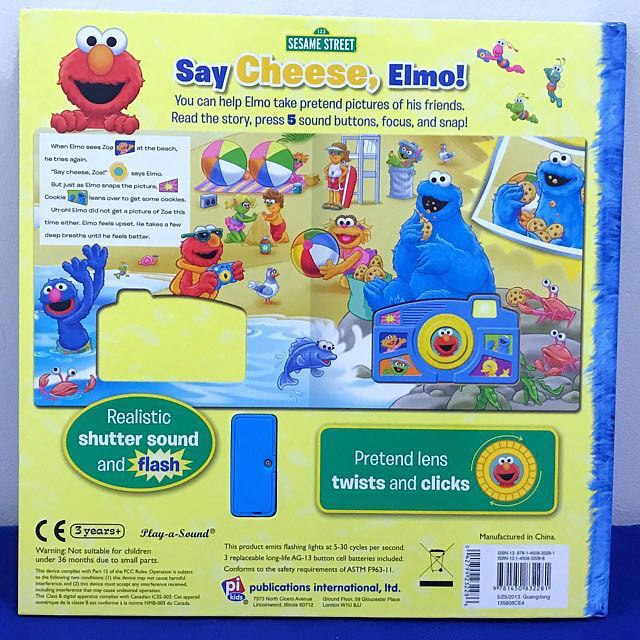 SESAME STREET Say Cheese! Elmo Sound Board Book, Hobbies & Toys, Books ...
