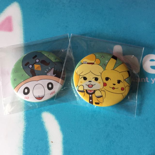 Animal Crossing X Pokemon Fanmake Badges, Hobbies & Toys, Toys & Games ...