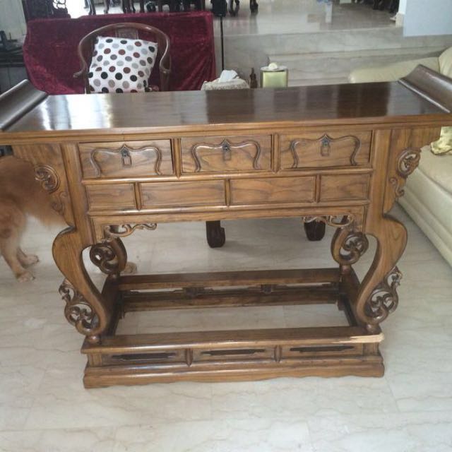 Chinese Solid Yu Wood Side Pray Table, Hobbies & Toys, Memorabilia ...