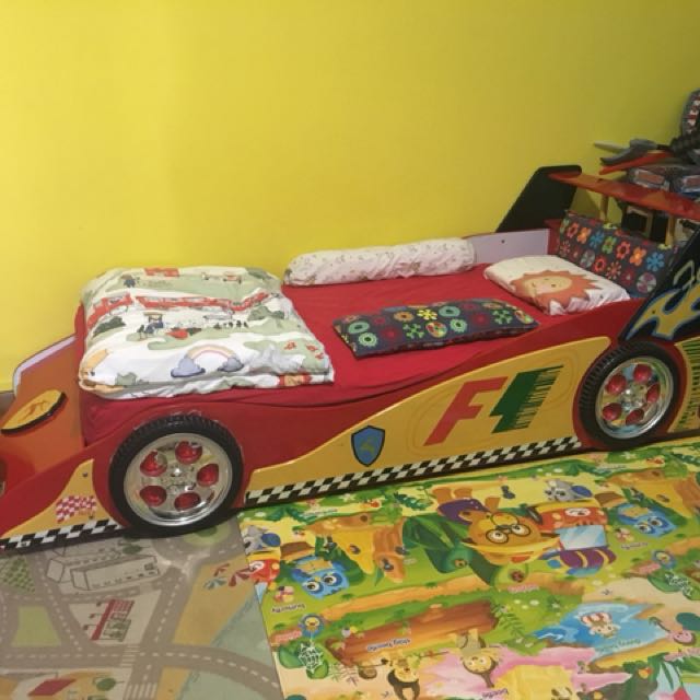 Ferrari Racing Car Bed, Furniture, Beds & Mattresses on Carousell