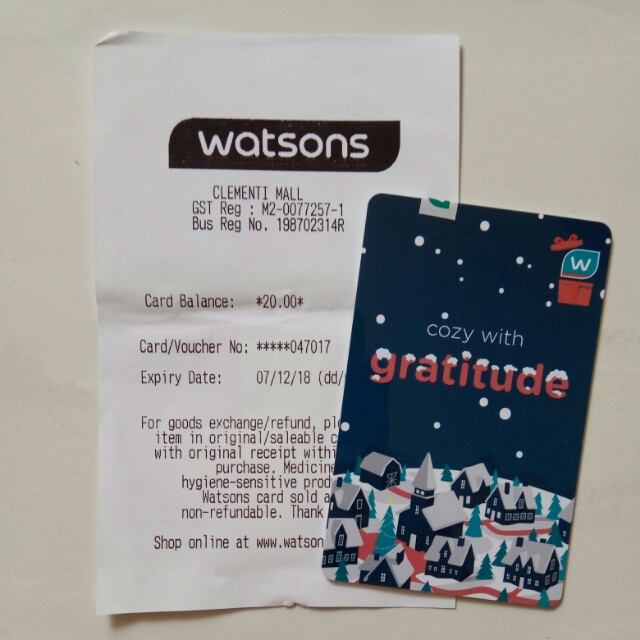 $20 Watsons Gift Card, Tickets & Vouchers, Vouchers on Carousell