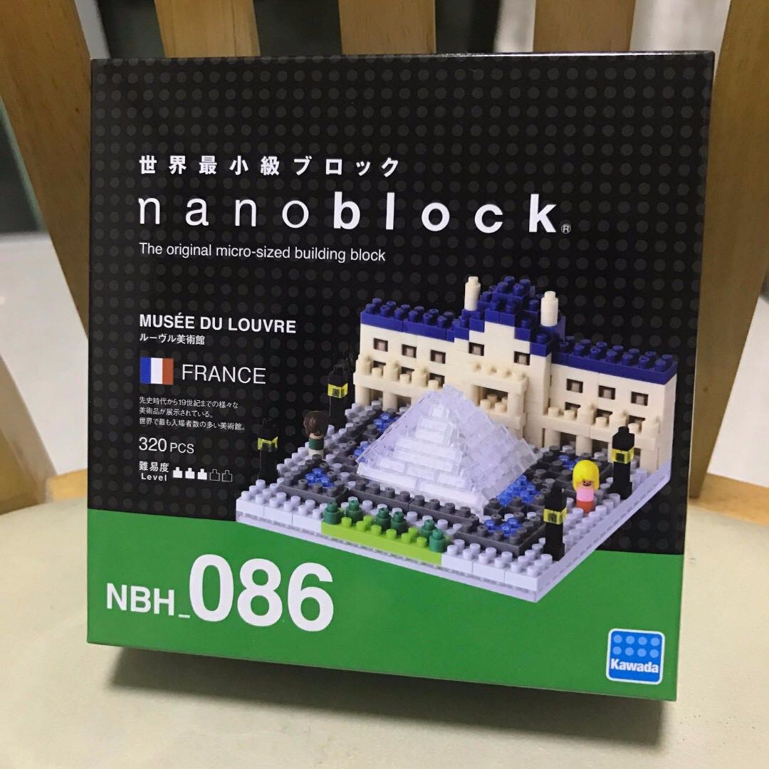 (有實物圖。全新) Nanoblock 羅浮宮 巴黎 Paris Musée du Louvre / Paris Museum NBH_086 (320 pcs 粒) 法國 France ...