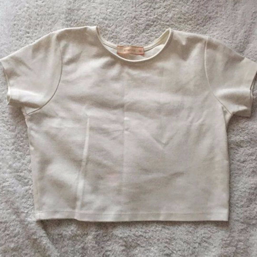 GTW white crop top from SM department store, Women's Fashion, Tops ...