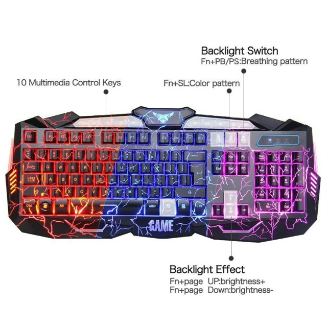 Mftek Backlit Gaming Keyboard Mouse Combo With Led Gaming Headset Computers And Tech Parts