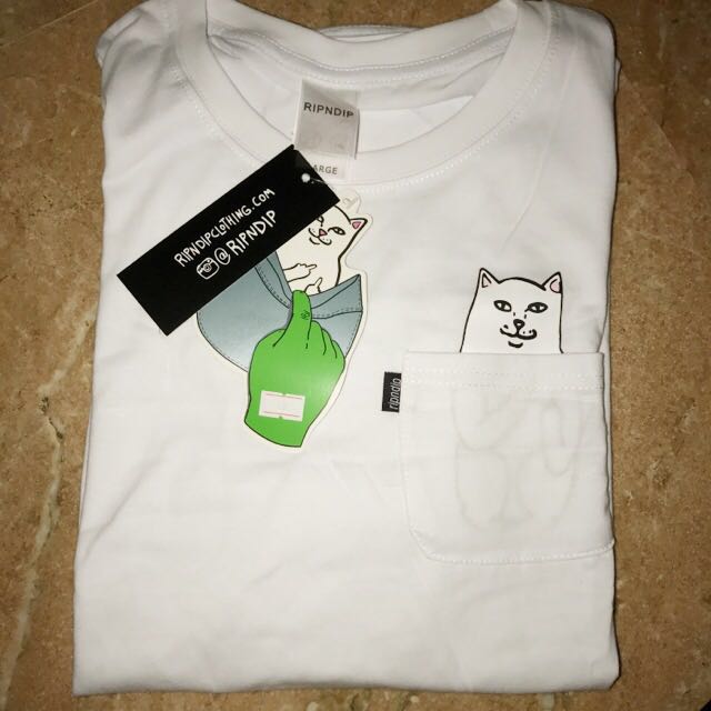 RipNDip Middle Finger Cat Shirt, Men's Fashion, Tops & Sets, Tshirts ...