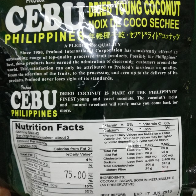 Cebu Dried Coconut, Food & Drinks, Fresh Produce on Carousell