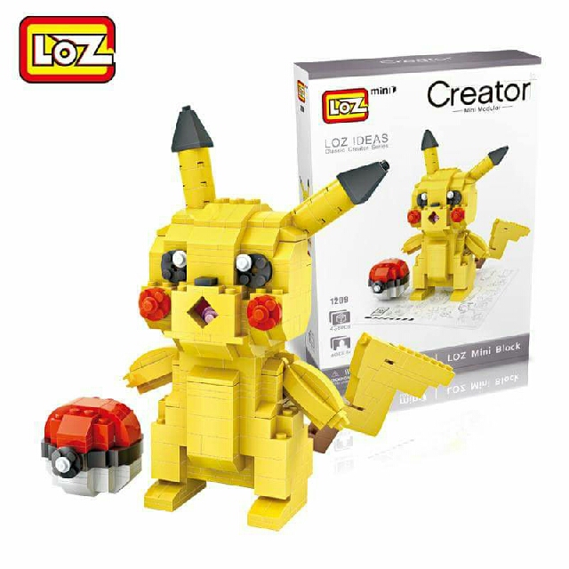 LOZ DIY Pokemon Pikachu Nanoblock Puzzle 2 RM50 Size 12.7 x 12.7 x 14 ...