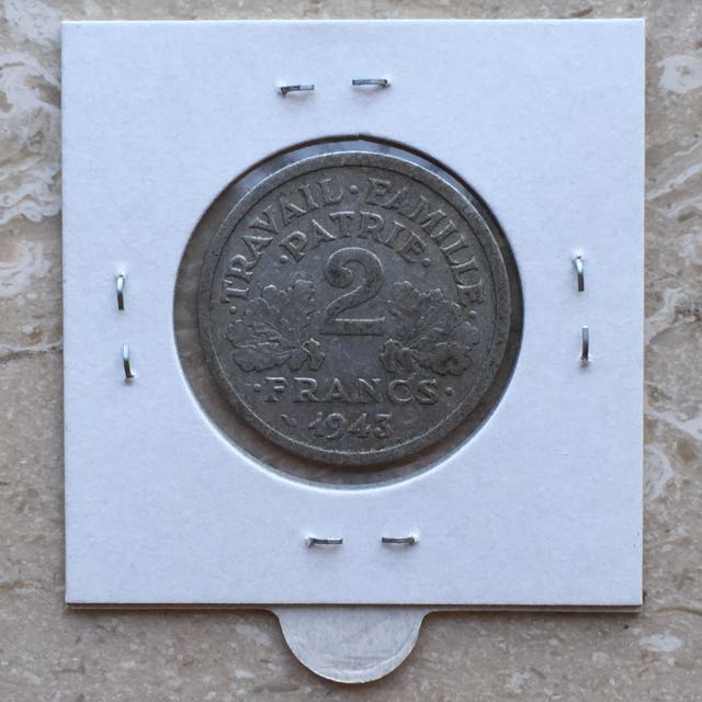 WW2 German Occupied France 1943 Aluminium 5 Franc Coin, Hobbies & Toys ...