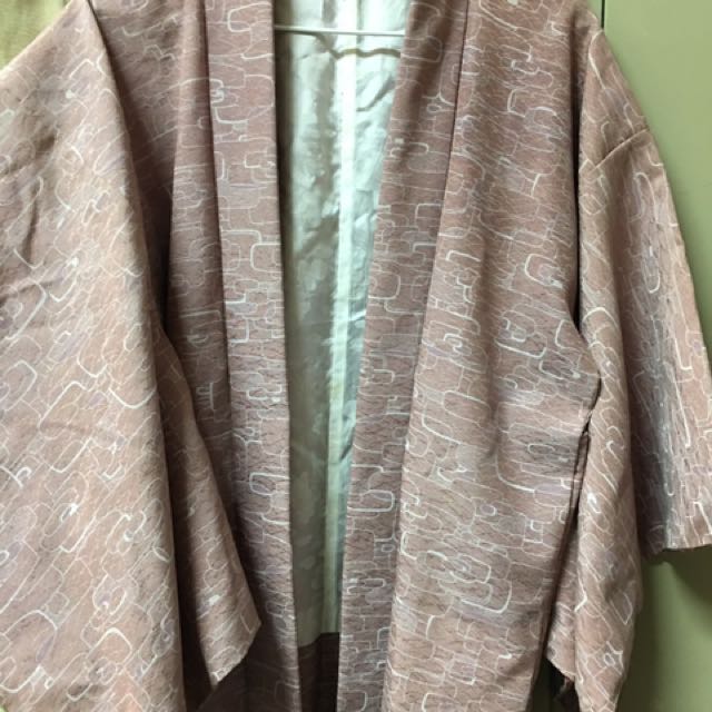 Back to green 古著鮭魚粉嫩羽織, 她的時尚, 外套、夾克、大衣在旋轉拍賣