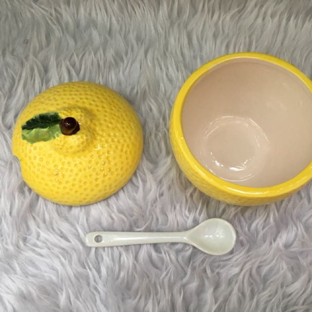 Ceramic Lemon Condiments Container, Furniture & Home Living ...