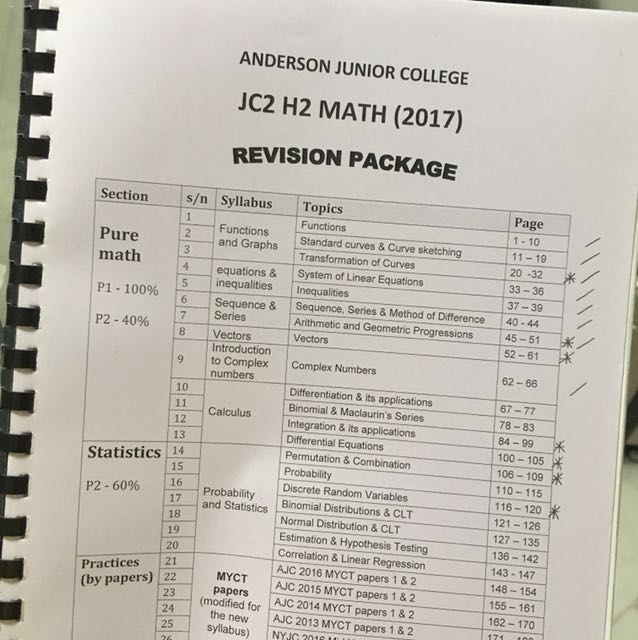 H2 Math TOPICAL Revision Package, Hobbies & Toys, Books & Magazines ...