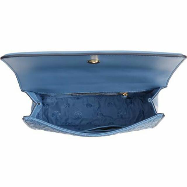 NEW COLOUR BLUE LOTUS Authentic Tory Burch Fleming Convertible Bag ...