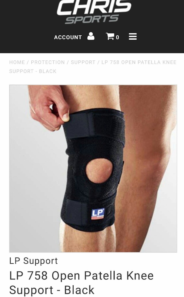 LP 758 Open Patella Knee Support - Black, Men's Fashion, Activewear on ...