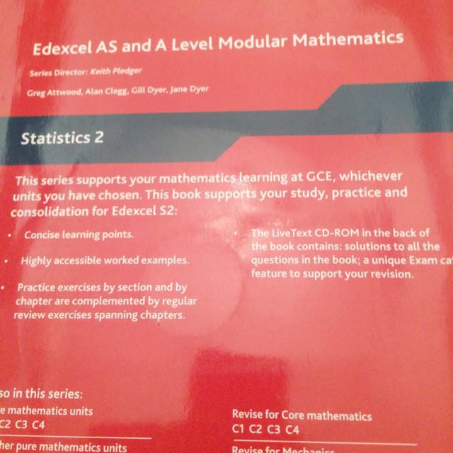 New Edexcel Statistics Textbook AS A Level Modular Maths, Hobbies & Toys, Books & Magazines ...