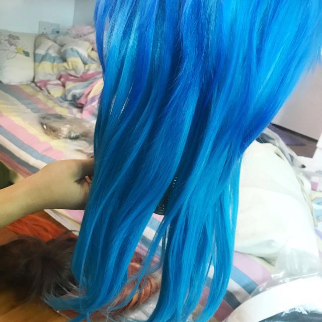 Ombre blue teal turquoise wig aoba dmmd cosplay, Hobbies & Toys ...