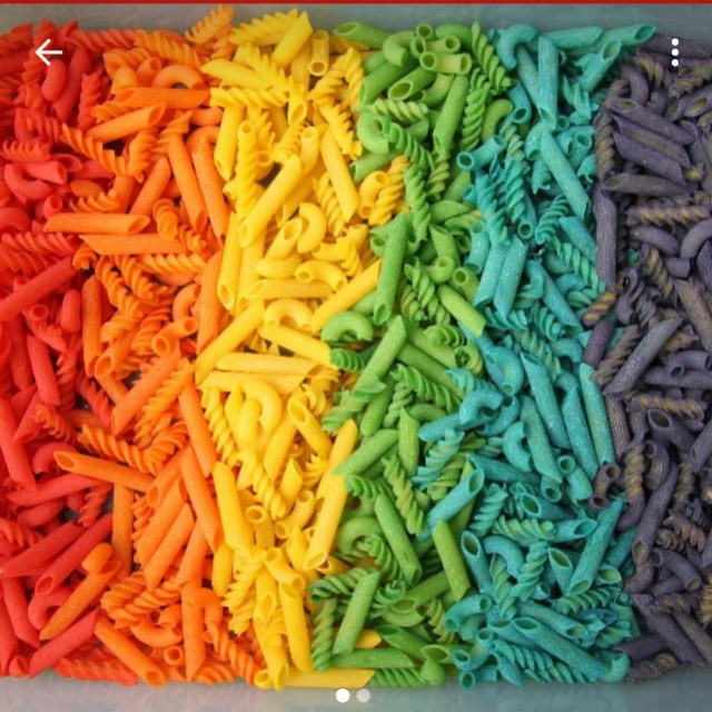 Rainbow pasta macaroni for sensory play, Babies & Kids, Babies & Kids ...