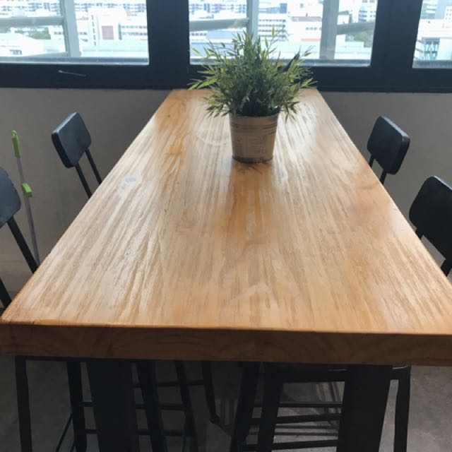 Starbucks Bar table and 4 chairs, Furniture & Home Living, Furniture ...