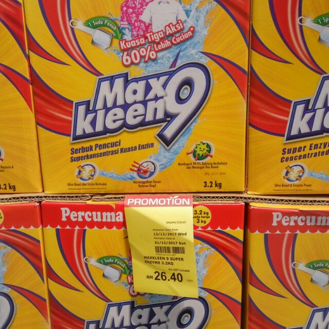 MAX KLEEN 9 SUPER ENZYME DETERGENT (3KG + 200), Furniture & Home Living ...