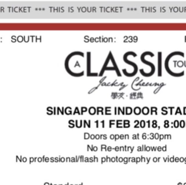 Jacky Cheung concert ticket 2018, Tickets & Vouchers, Event Tickets on Carousell