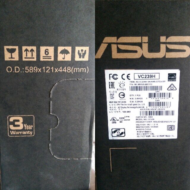 Asus VC239 LCD Monitor (Frameless), Computers & Tech, Parts ...