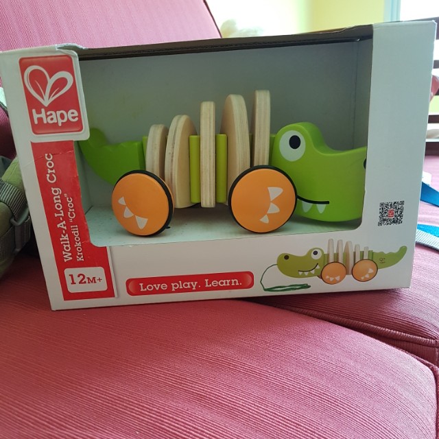 Hape walk- a- long croc, Babies & Kids, Infant Playtime on Carousell