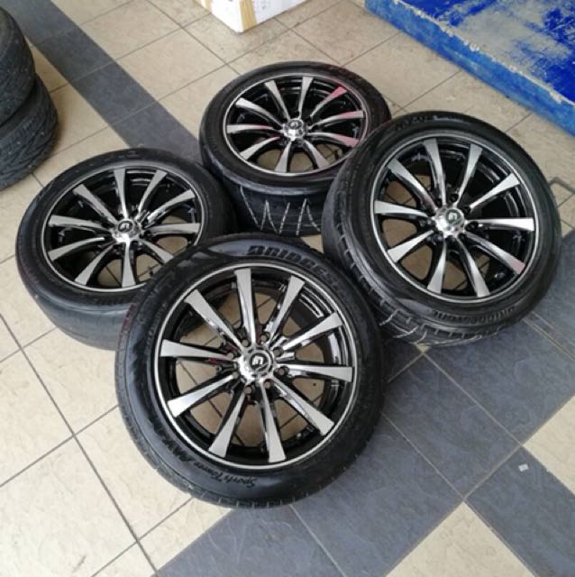 MHR Vip tukur tukur 15 inch sports rim saga flx tyre 70% . Bagai pinang ...