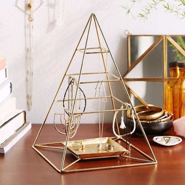 Brass Pyramid Jewellery Display Holder From Urban Outfitters, Furniture ...