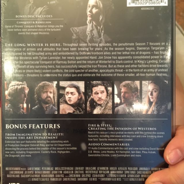 Game Of Thrones Complete Seventh Season 7 Tv And Home Appliances Tv