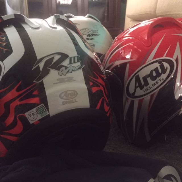 Arai Ram 3 Riptide Red, Motorcycles, Motorcycle Apparel on Carousell