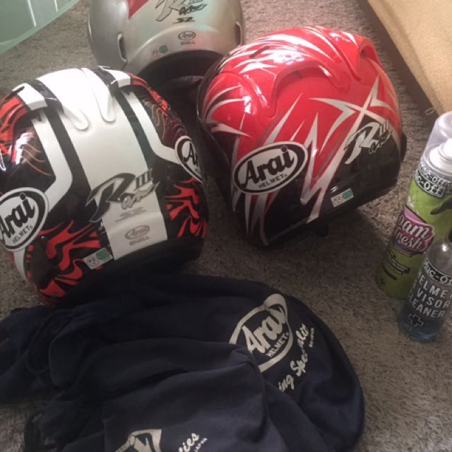 Arai Ram 3 Riptide Red, Motorcycles, Motorcycle Apparel on Carousell