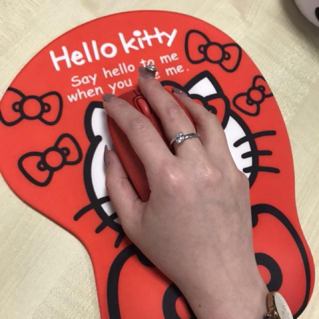 Hello kitty mouse pad with build in wrist rest., Computers & Tech ...