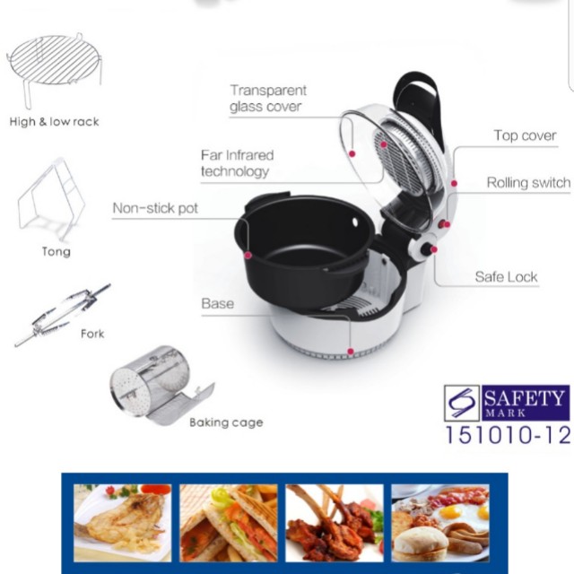 Hyundai Halogen Infrared Air Fryer AF6070, TV & Home Appliances ...