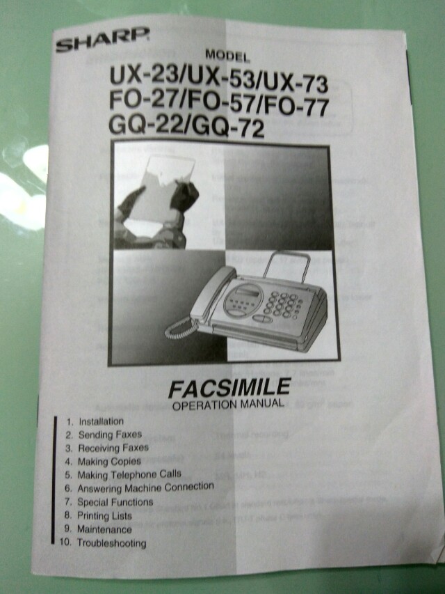 Sharp facsimile, TV & Home Appliances, TV & Entertainment ...