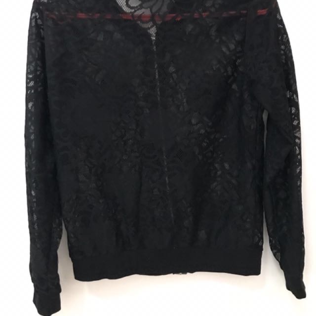 Black see through jacket, Women's Fashion, Clothes, Outerwear on Carousell