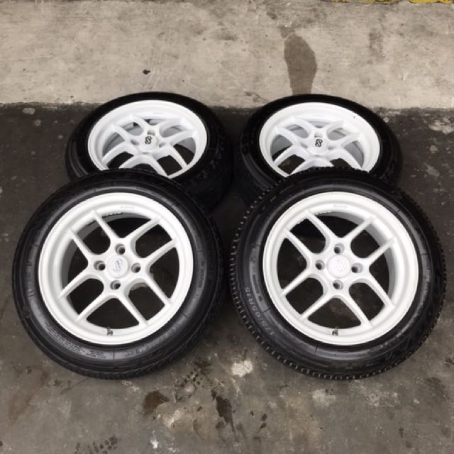 Enkei cps 15 inch sports rim honda jazz tyre 70% . Main guli tepi ...