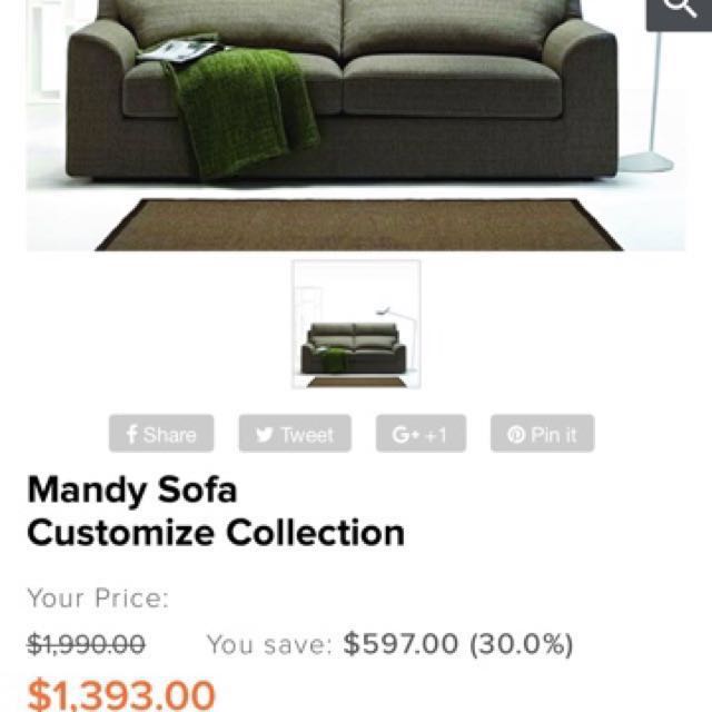 Lush Mandy sofa 3 seater, Fabric covers fully removable, Furniture & Home Living, Furniture ...