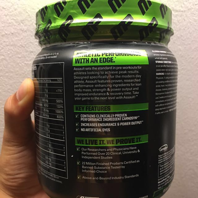 Musclepharm Assault Pre workout, Sports Equipment, Exercise & Fitness ...