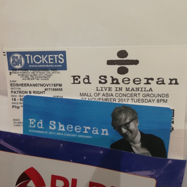 Ed Sheeran in Manila Patron B (VIP 2 - right) ticket!! (rush), Tickets ...