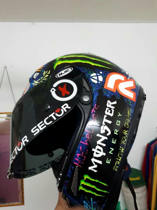 Helmet HJC RPHA 10 LORENZO GRAFFITI, Auto Accessories on Carousell