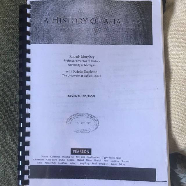 HY1101E A HISTORY OF ASIA Reading: A History of Asia, 7th ed., Hobbies ...