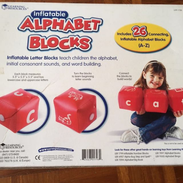 Inflatable connecting alphabet blocks, Babies & Kids, Infant Playtime ...
