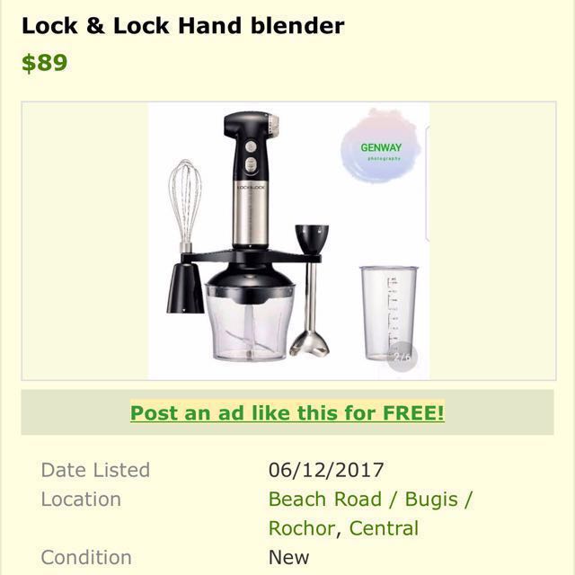 Lock & Lock Hand Blender, TV & Home Appliances, Kitchen Appliances ...